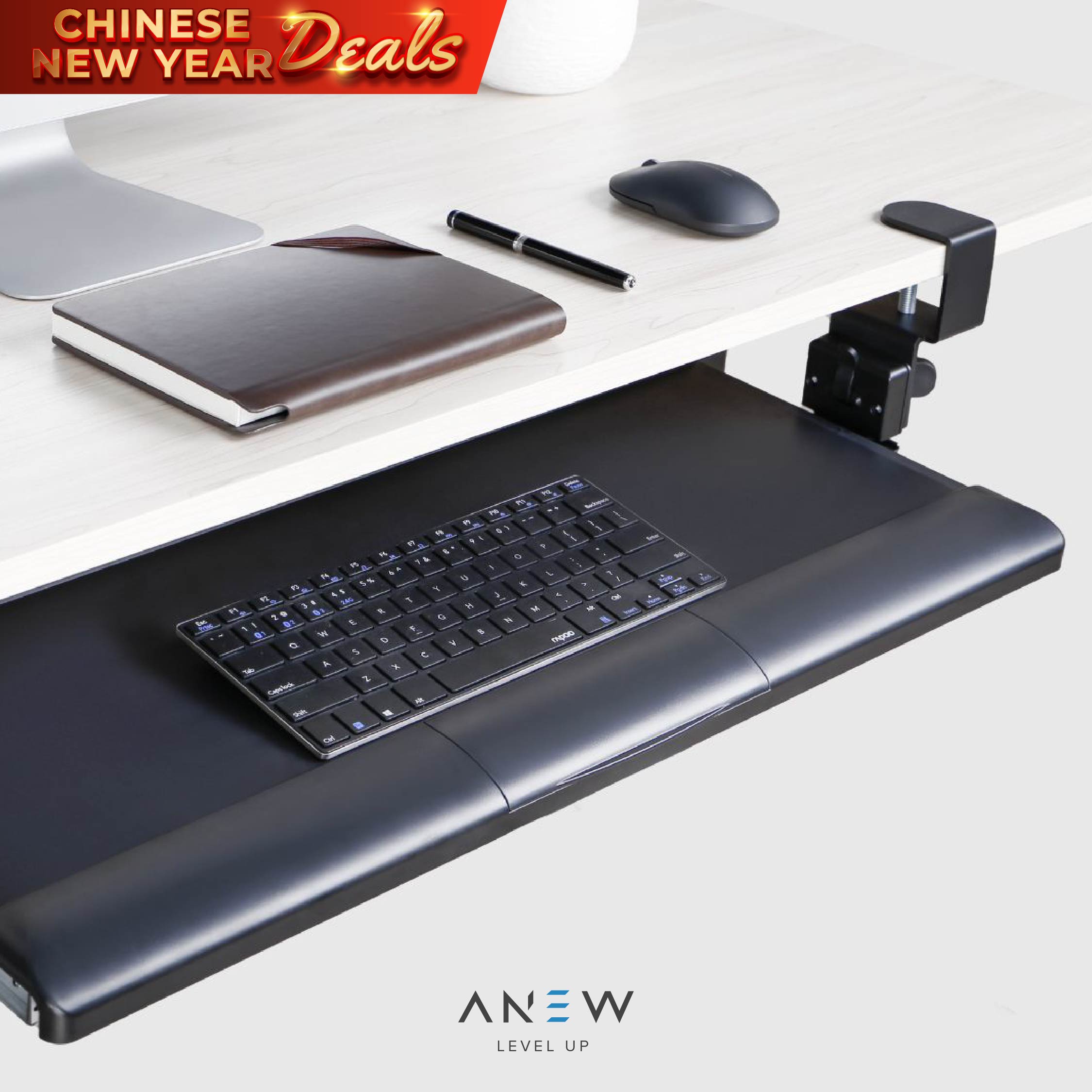 Portable keyboard tray for desk store