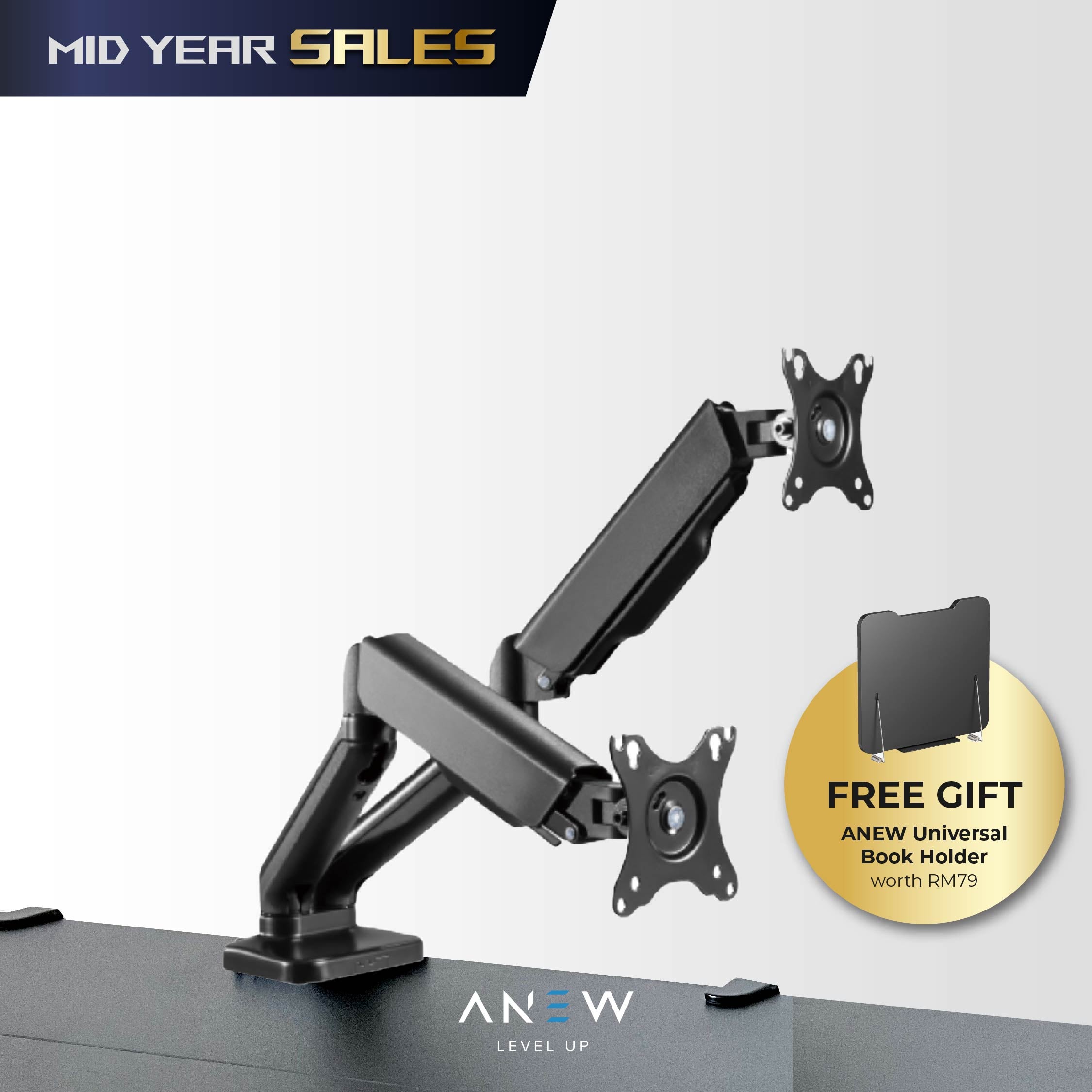 ANEW Gas Spring Dual Monitor Arm – Anew Official